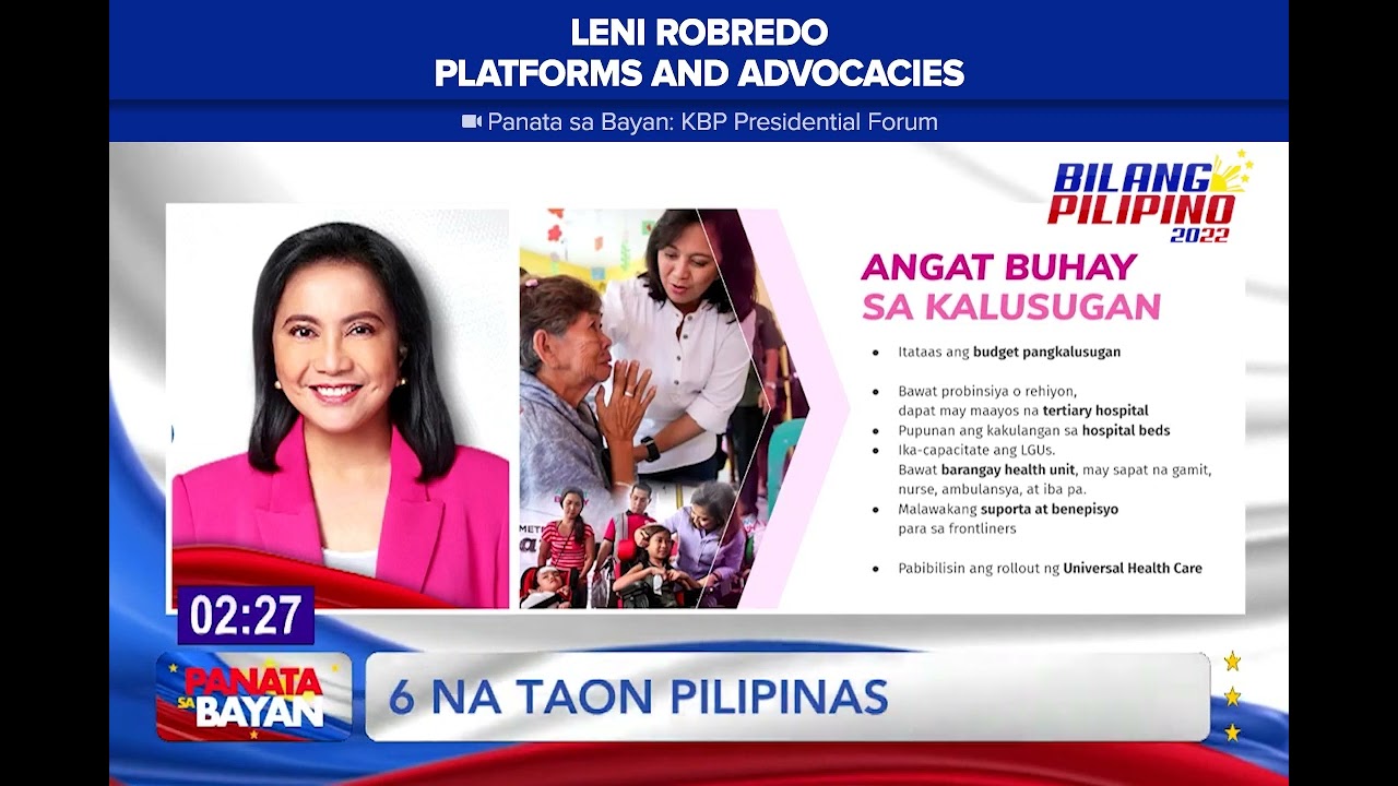 Leni Robredo: Platforms and advocacies - YouTube