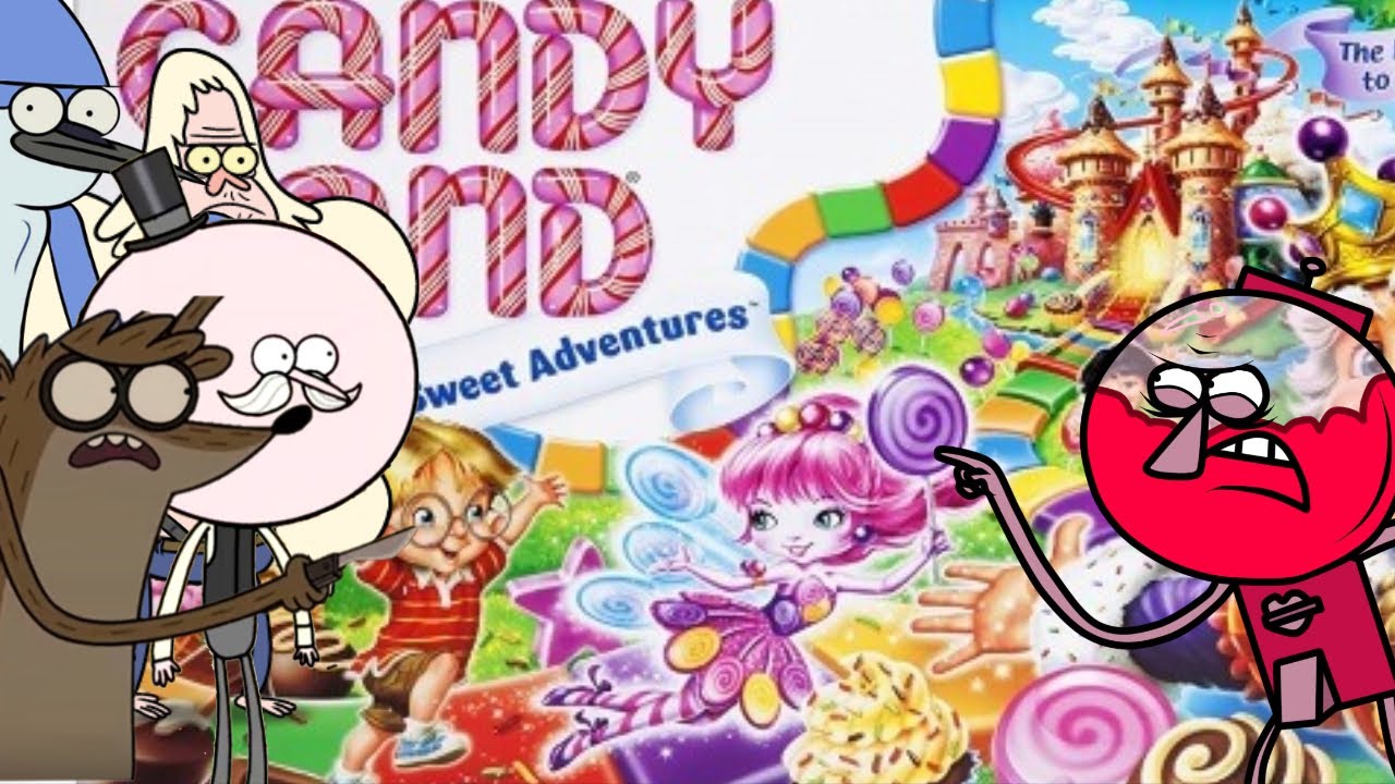 The regular show gang plays candy land - YouTube