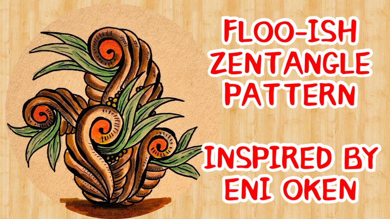 FLOO-ISH Zentangle Pattern Inspired by ENI OKEN || Step by Step Drawing ...