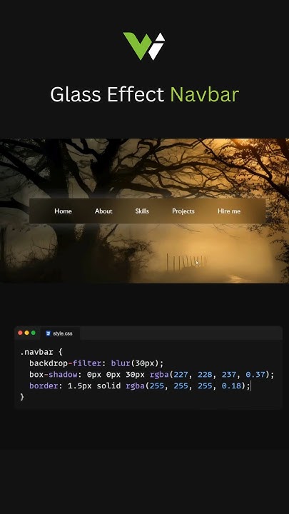 Glass Effect Navbar Using Html And Css Smoothly Html Css Webdevelopment Coding Shorts Youtube