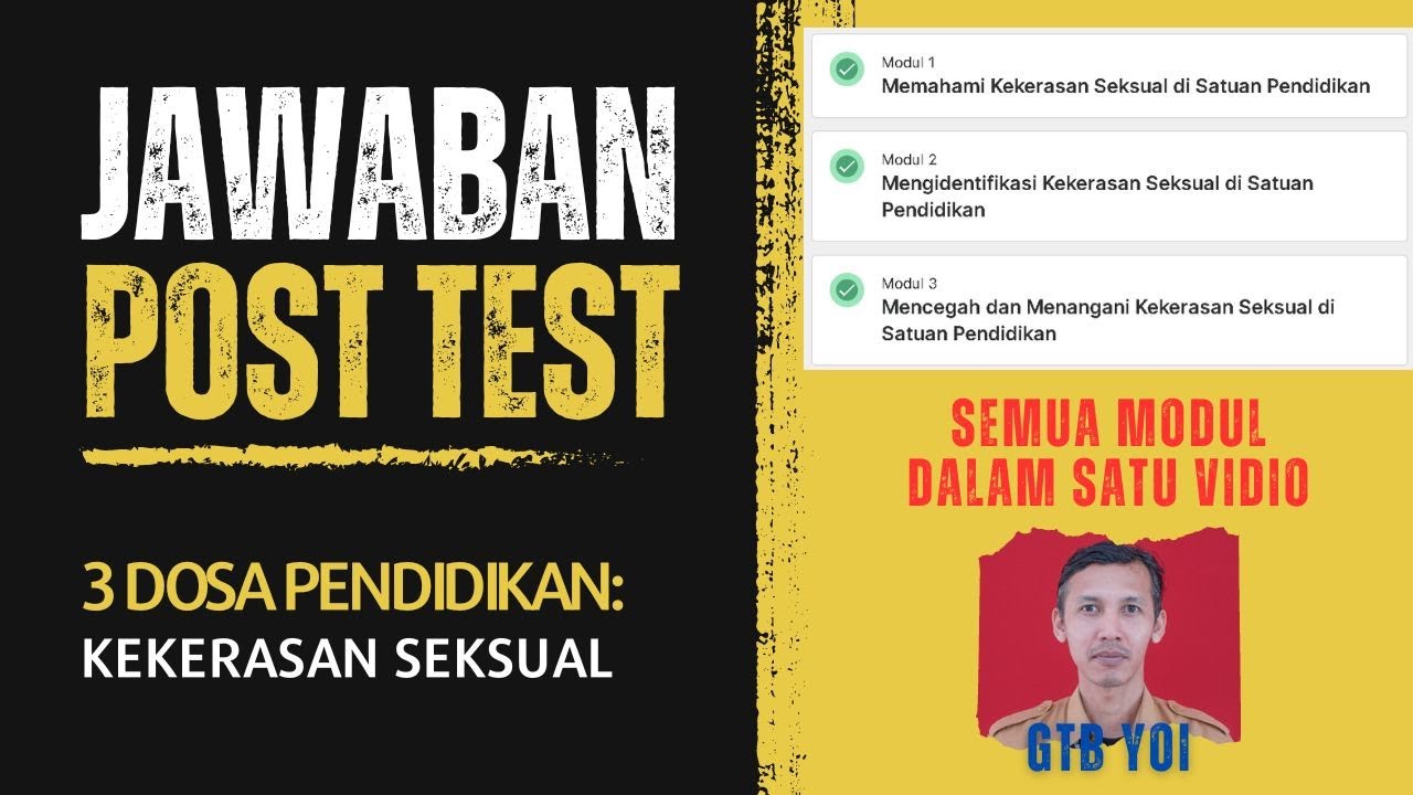 Jawaban Post Test Dosa Pendidikan Modul Mengidentifikasi Kekerasan