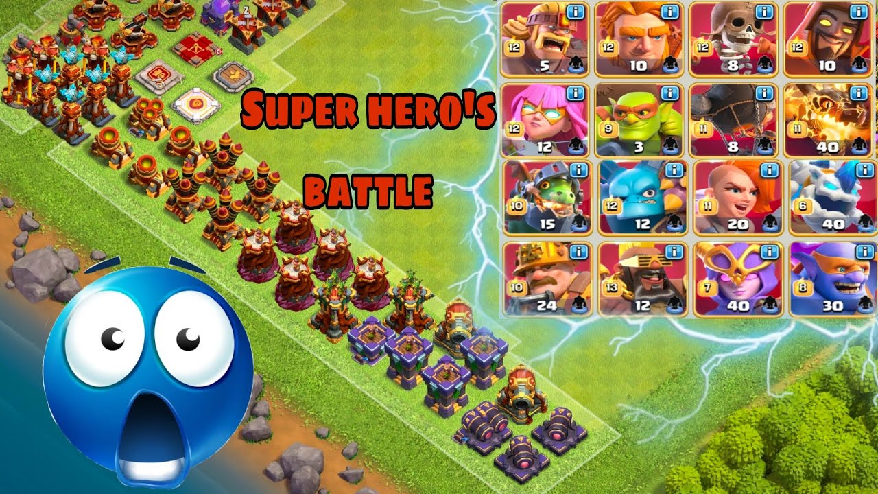 Super Hero vs Max defence | clash of clans | coc official - YouTube