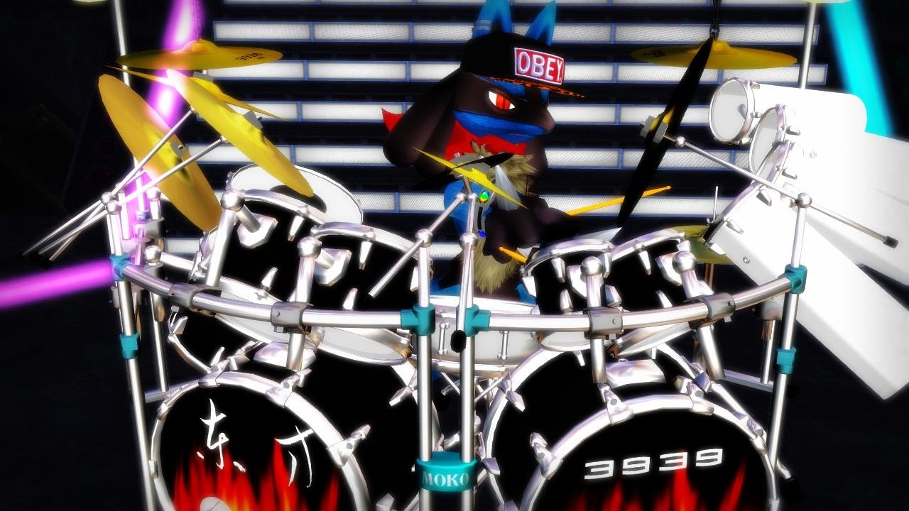 [MMD] Necrofantasia REMIX (Drum Cover feat L A the Lucario) - YouTube