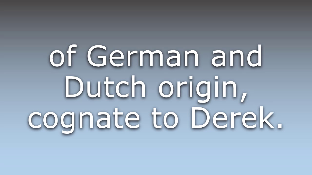 What does Dirk mean? - YouTube