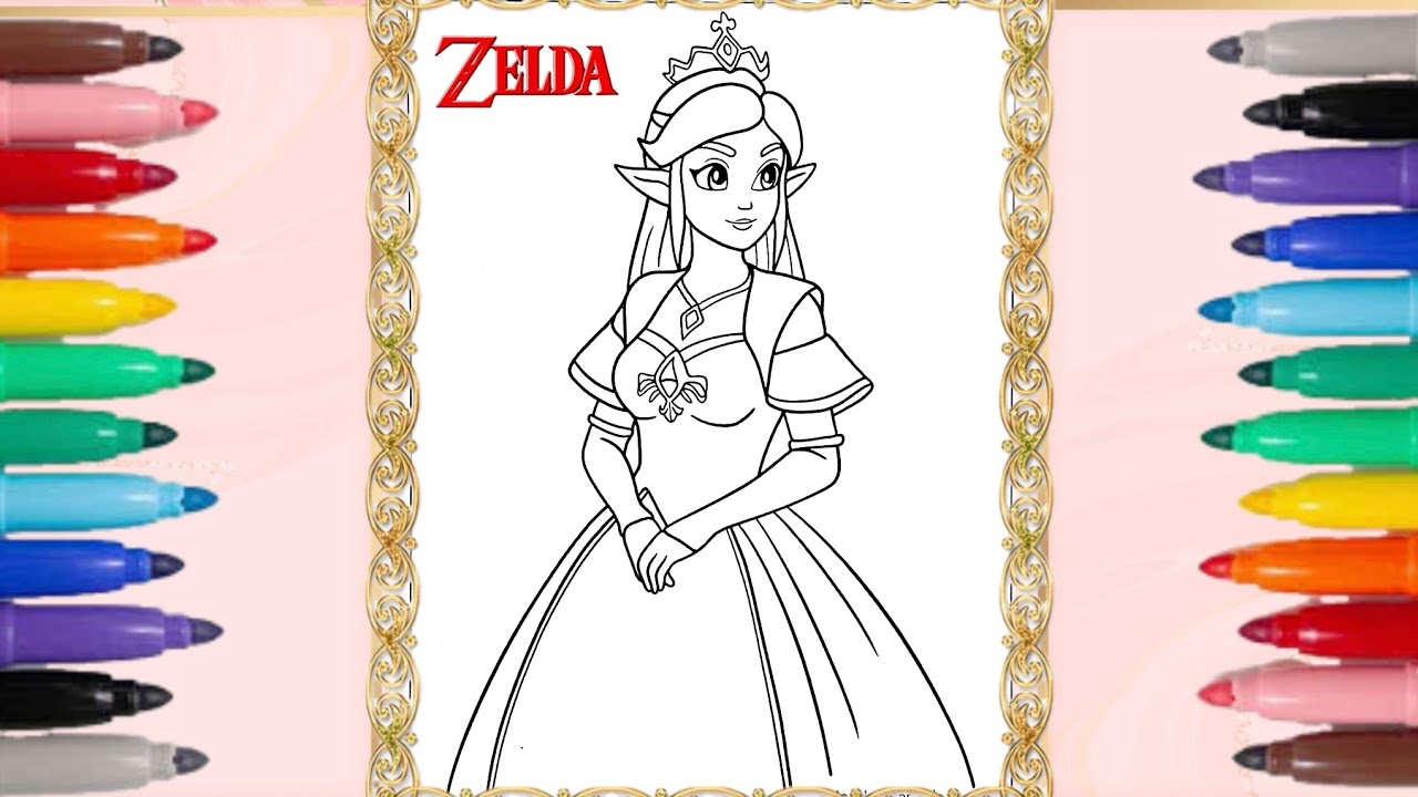 Princess Zelda Coloring Page | The Legend of Zelda | Coloring. - YouTube