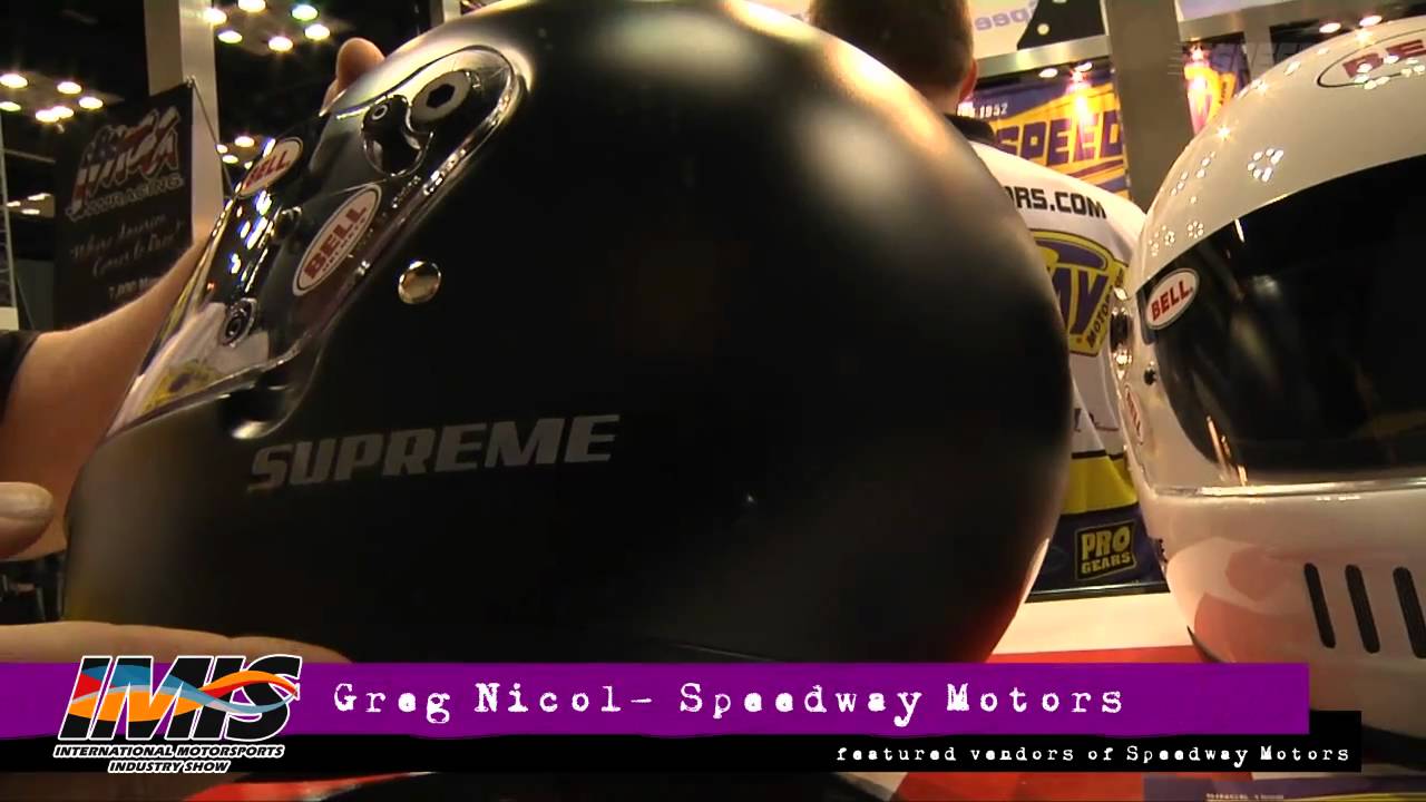 IMIS Indy 2010 Greg Nicol Speedway Motors BELL Supreme Helmet - YouTube