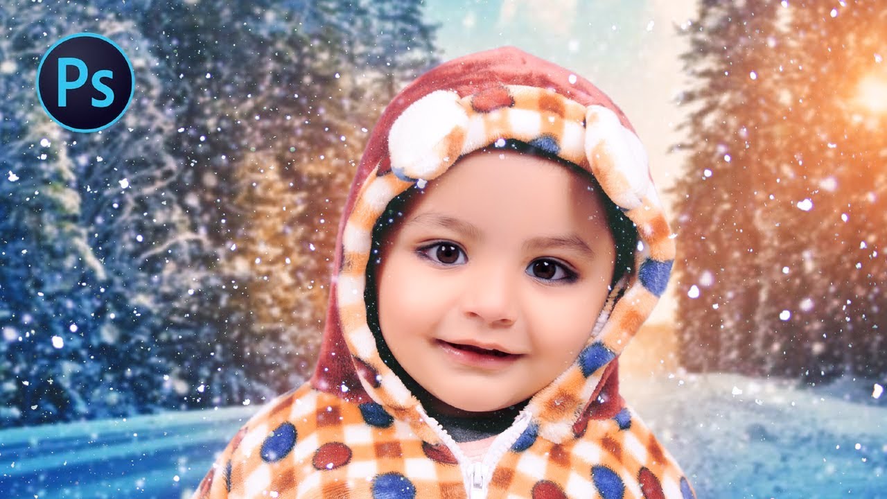 How to create Snowfall effect in Adobe Photoshop | Photoshop Tutorial ...