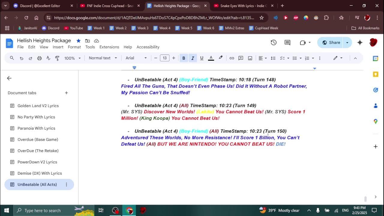 Writing Snake Eyes With Lyrics (Expect Computer Problems) - YouTube