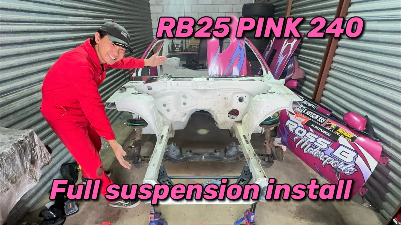 Pink 240 got suspension now!! - YouTube