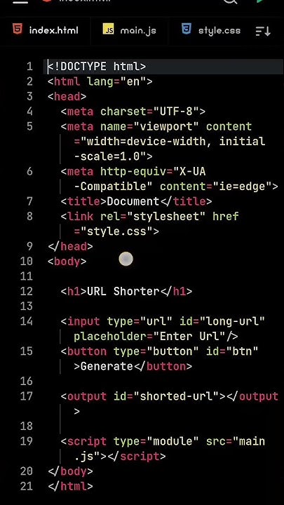 URL Shortner In JavaScript #shorts #ytshorts #html #css #js #mrsolodev #programming - YouTube