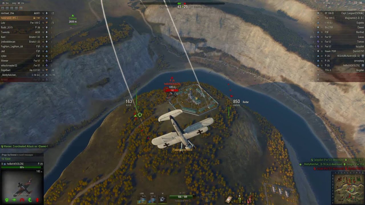World of Warplanes: First battle in the Ar 197 tier 4, 8 kill game ...