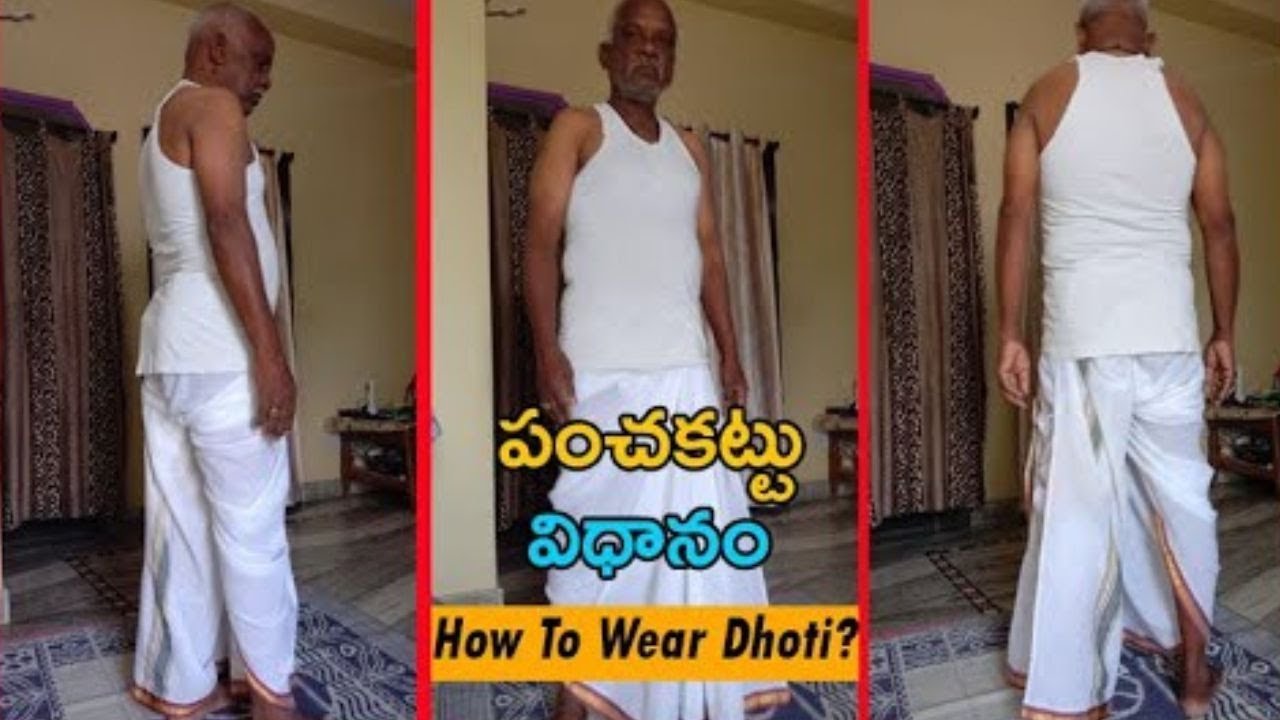 How to Wear Traditional Dhoti in Easy and Simple way Steps | Pancha ...