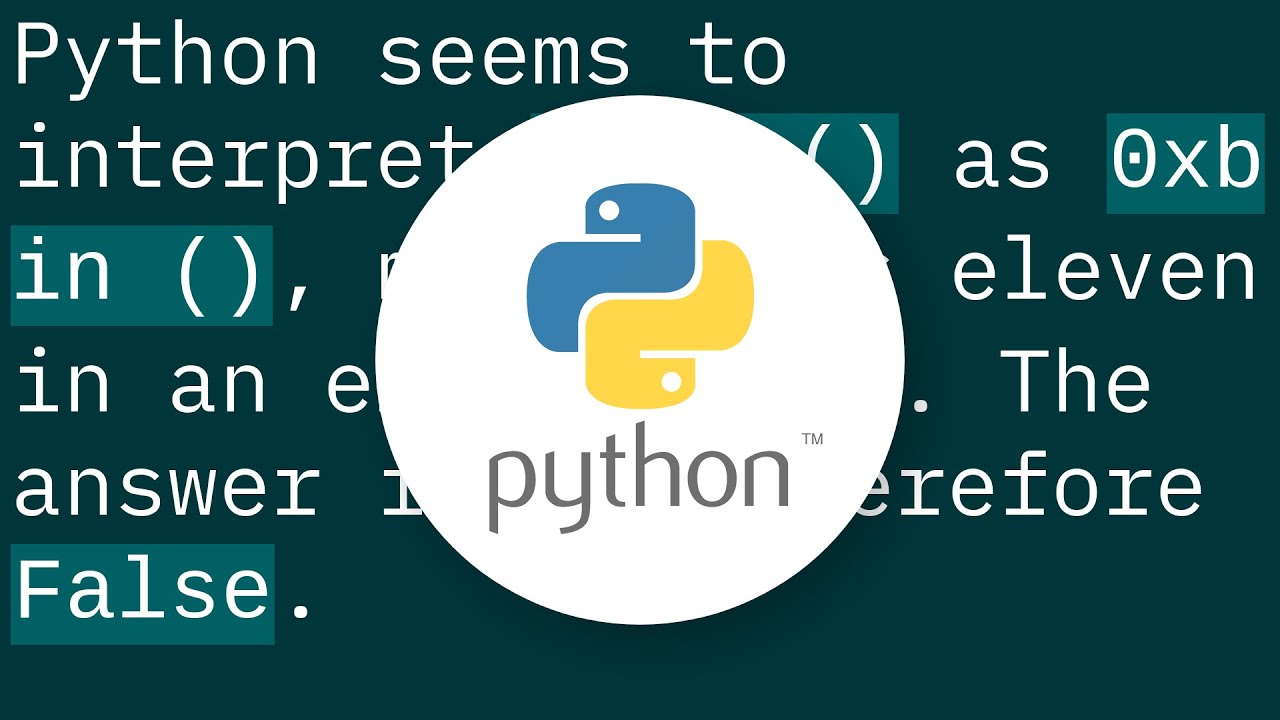 In Python Why Does 0xbin Return False Youtube