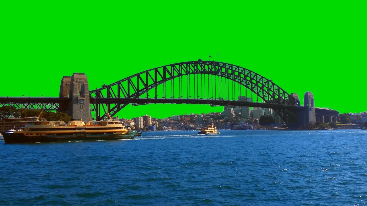 Boats, Bridge & City Green Screen [4k] - YouTube