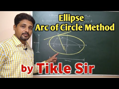 HOW TO DRAW ELLIPSE BY ARC OF CIRCLE METHOD | ENGINEERING GRAPHICS BY ...