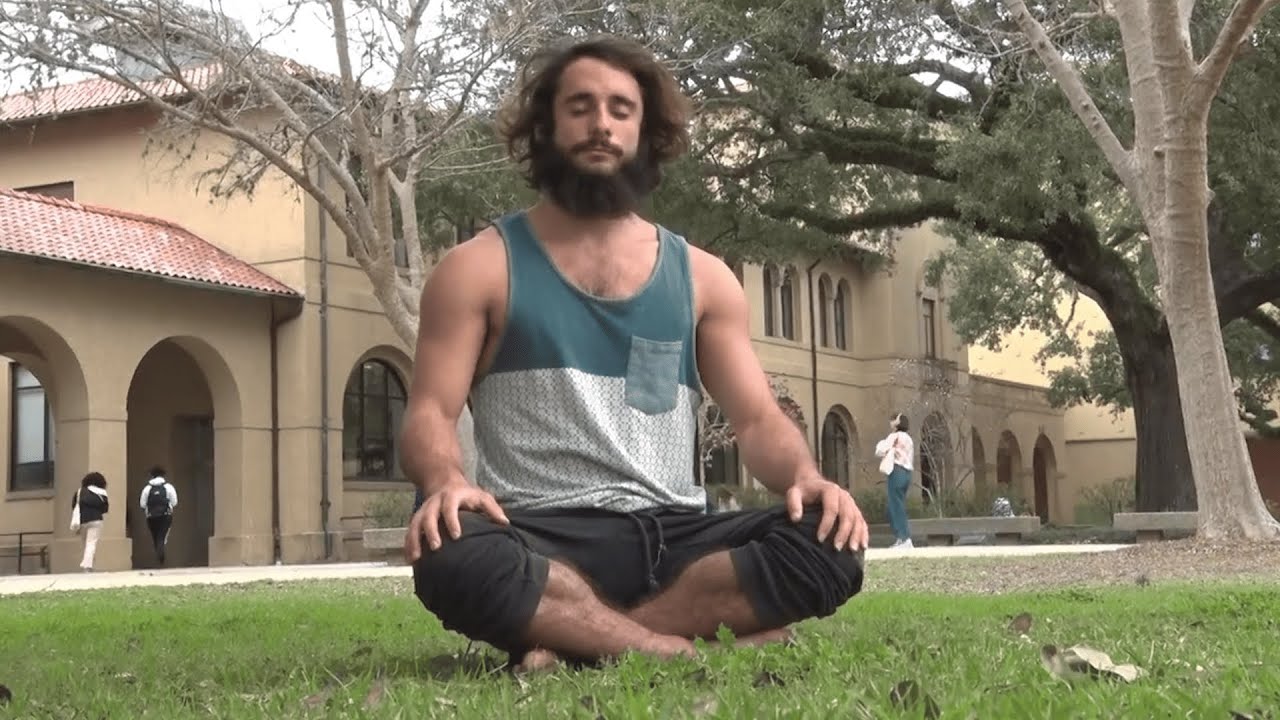 The Yoga Man: A uniquely active character on campus - YouTube