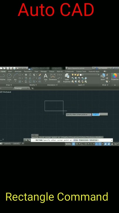 AUTO CAD Rectangle Command | ankittechbolly - YouTube