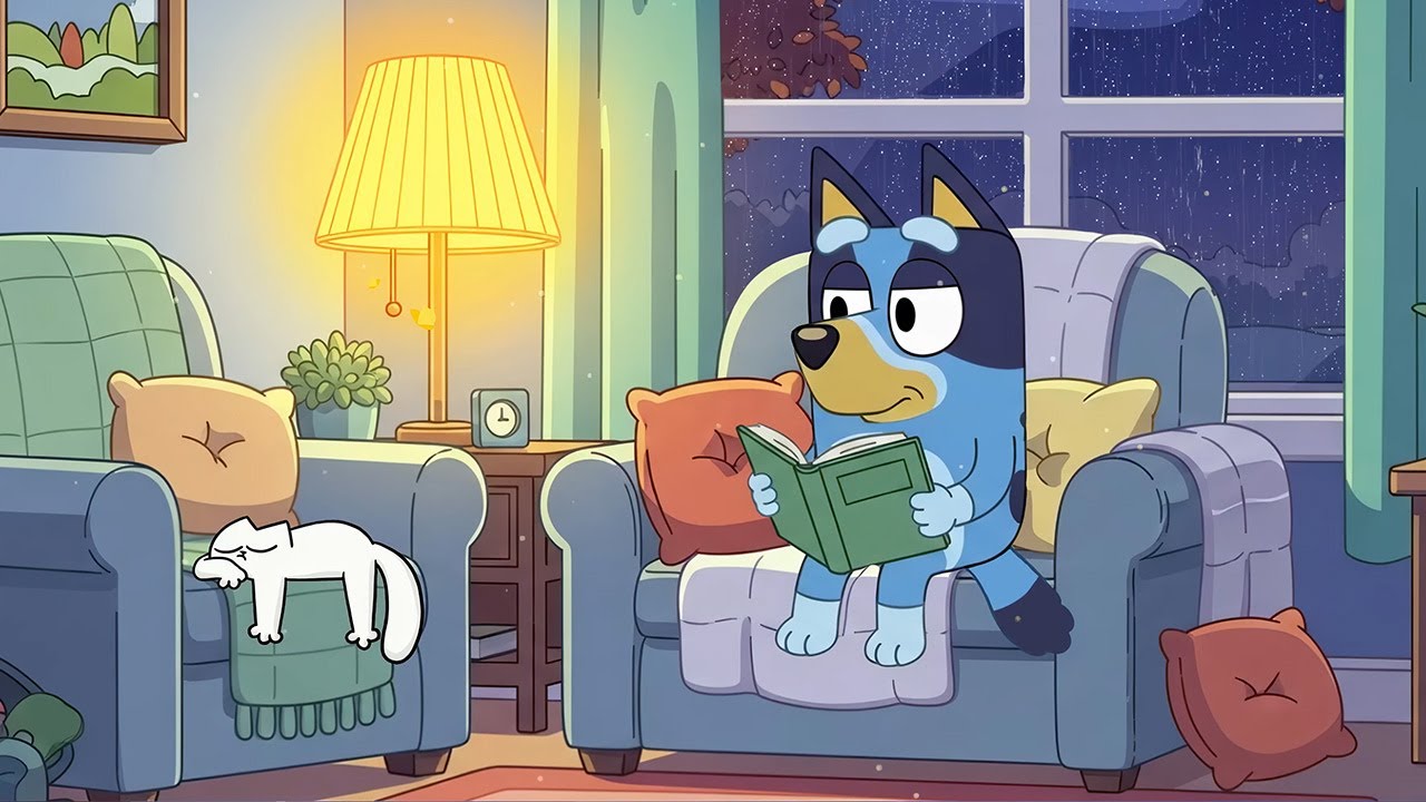 Bluey's Cozy Rainy Night In 🌧️ Calm & Peaceful Lofi Beats for Studying ...