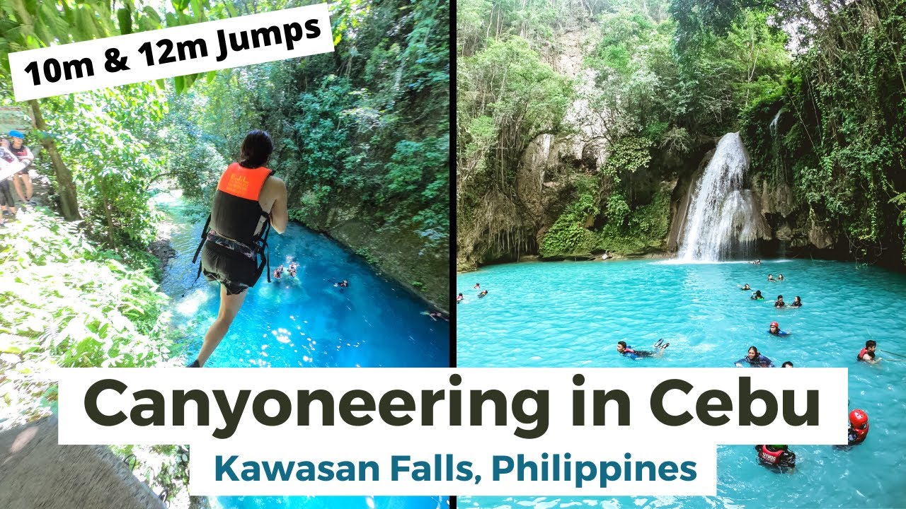 CLIFF JUMPING IN THE PHILLIPINES - Canyoneering at Kawasan Falls, Cebu ...