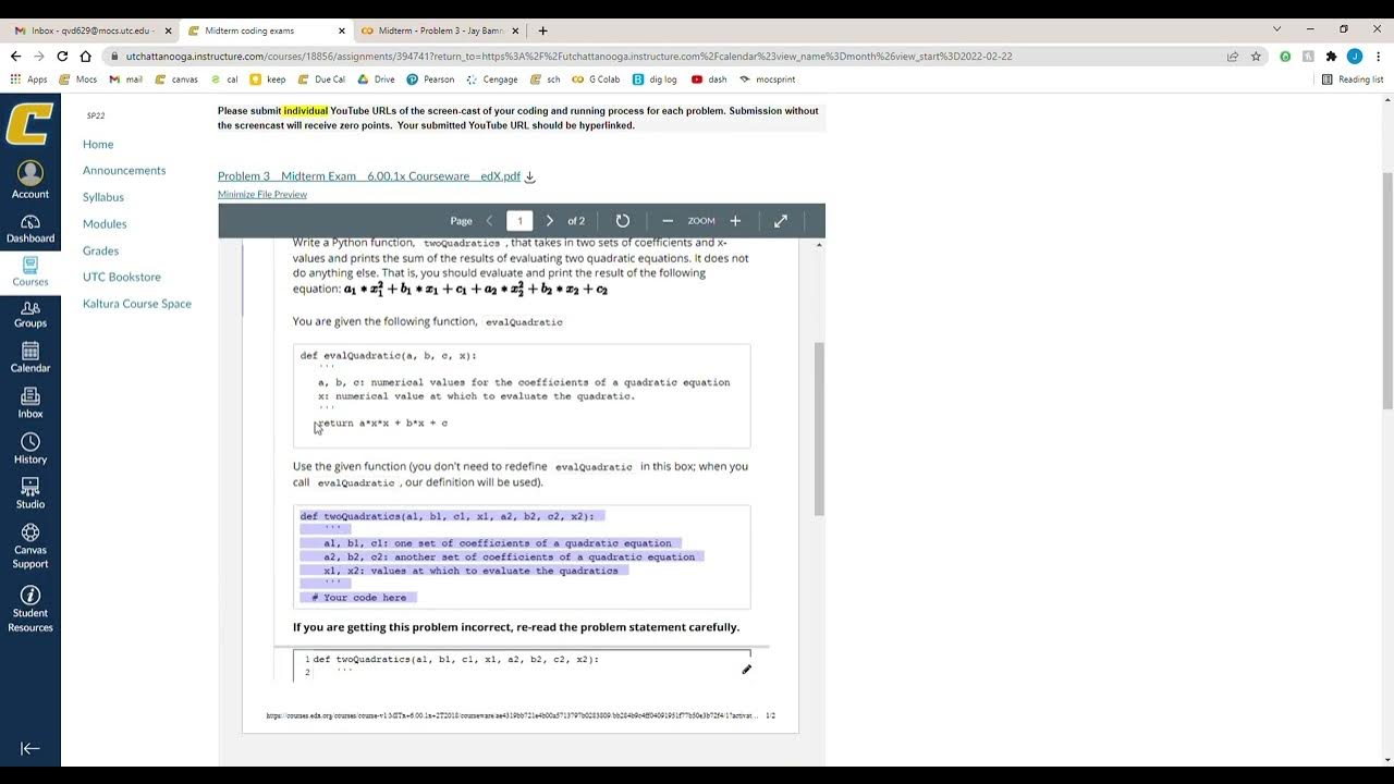 UTC CPSC 2100 Midterm - Problem 3 - YouTube