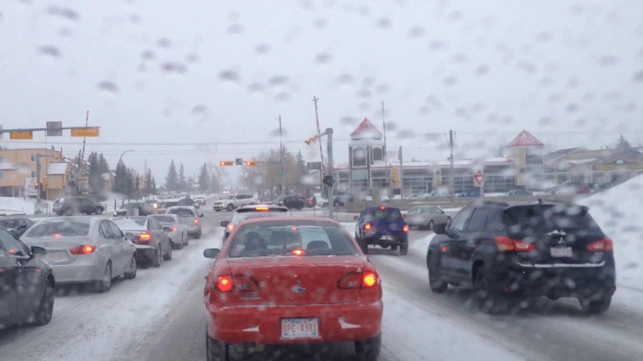 Driving in Calgary AB Canada Winter 2017 - YouTube