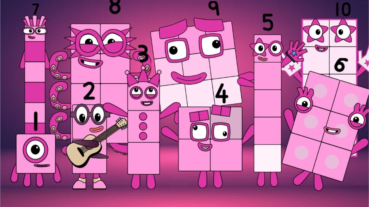 Numberblocks Band Normal (1 Up to 10) But Turned Pink Girl - YouTube