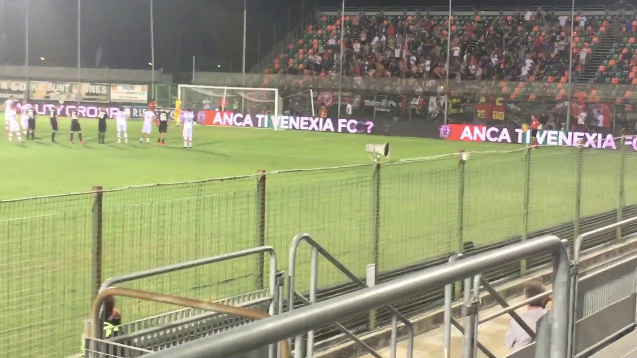 Venezia ultras celebrate after saving penalty vs Cremonese - YouTube