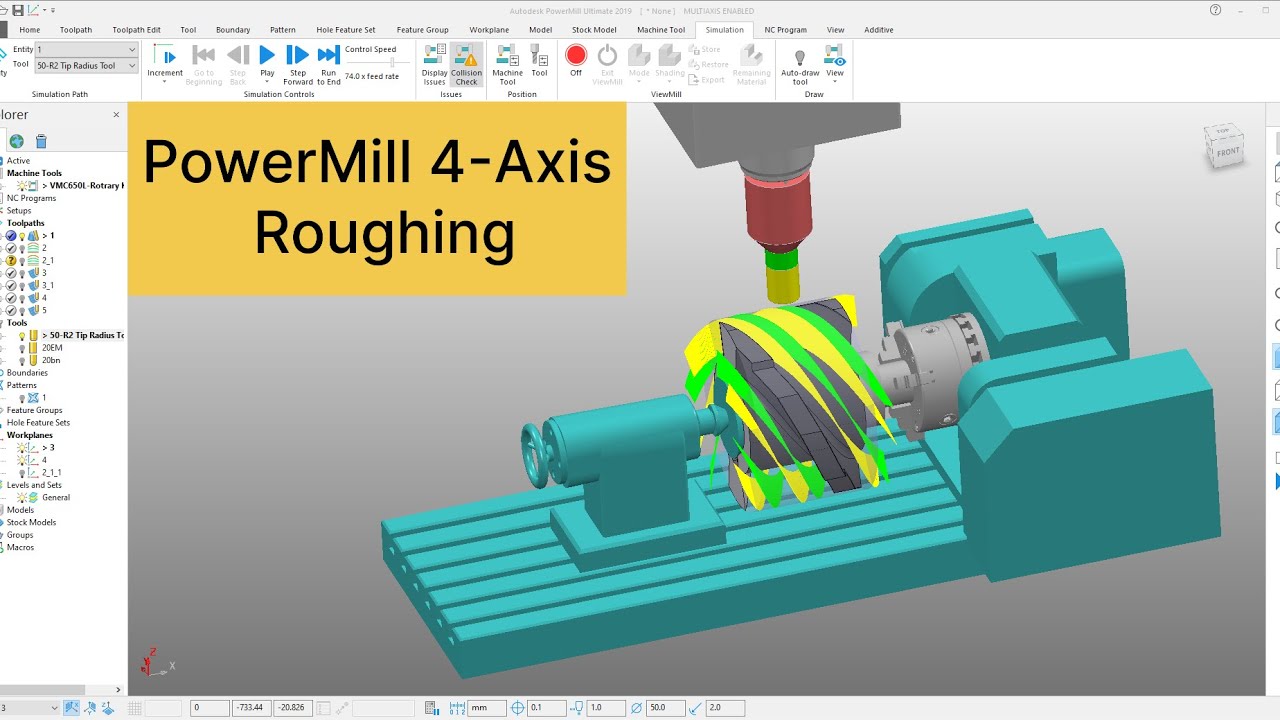 PowerMill 4-Axis Roughing Masterclass (Part 7) | Remove Heavy Material ...