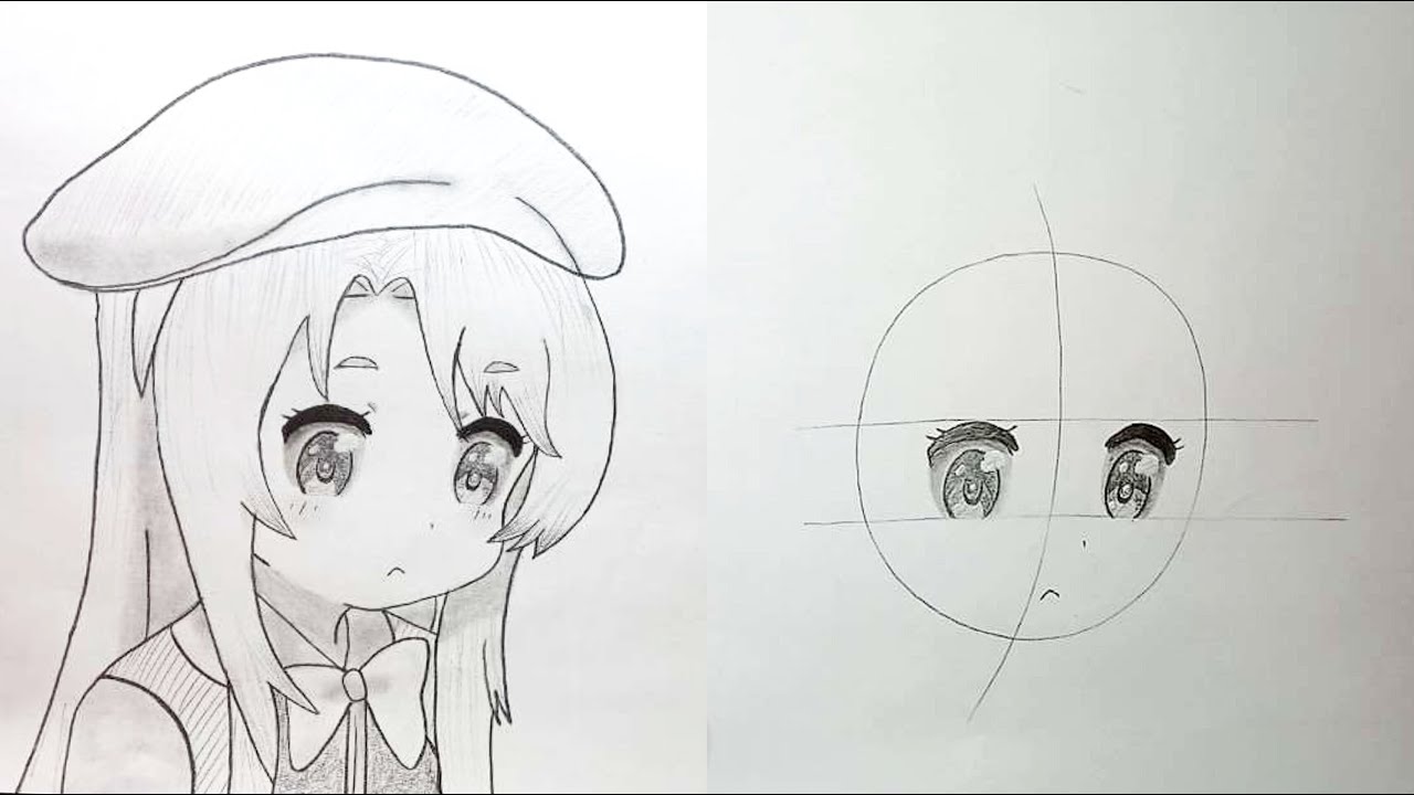 anime sketch | How to draw anime girl | tutorial step by step - YouTube