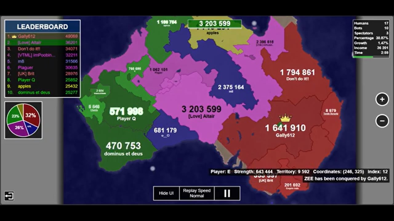 When You're in The Middle - Australia, Territorial.io - YouTube