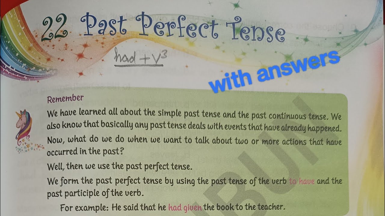 v " Past Perfect Tense" | exercise with answers | Grammar Magic ...