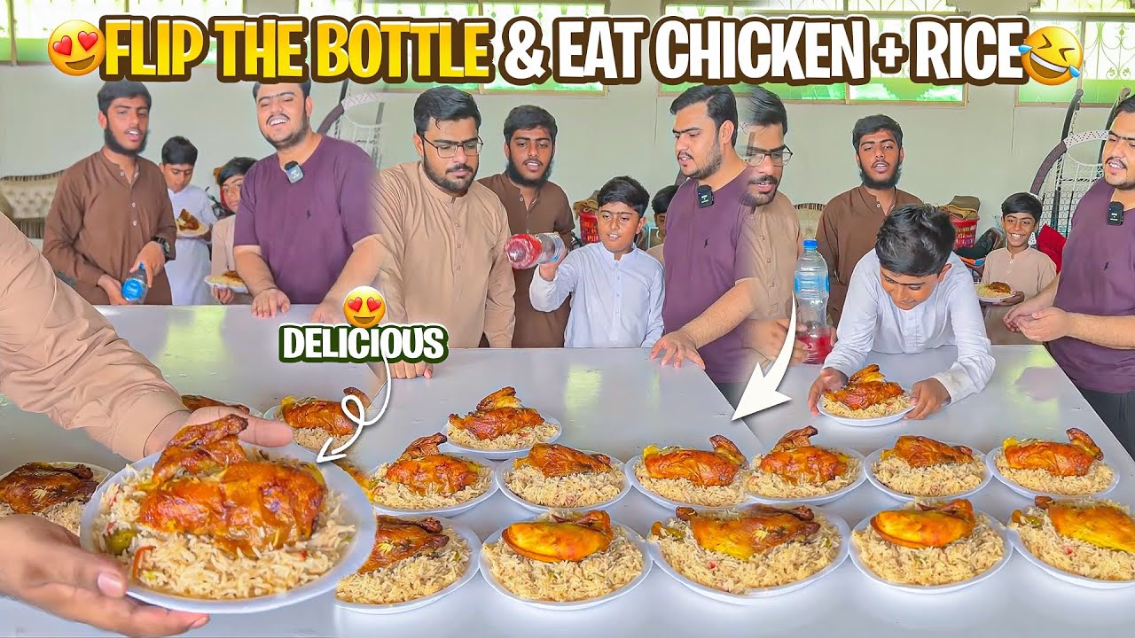 Funny chicken and rice challenge 😆 - YouTube