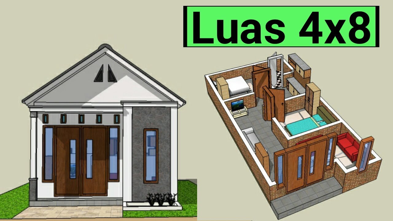 Rumah Ukuran 4x8 Meter │ RUMAH SEDERHANA DI DESA - YouTube