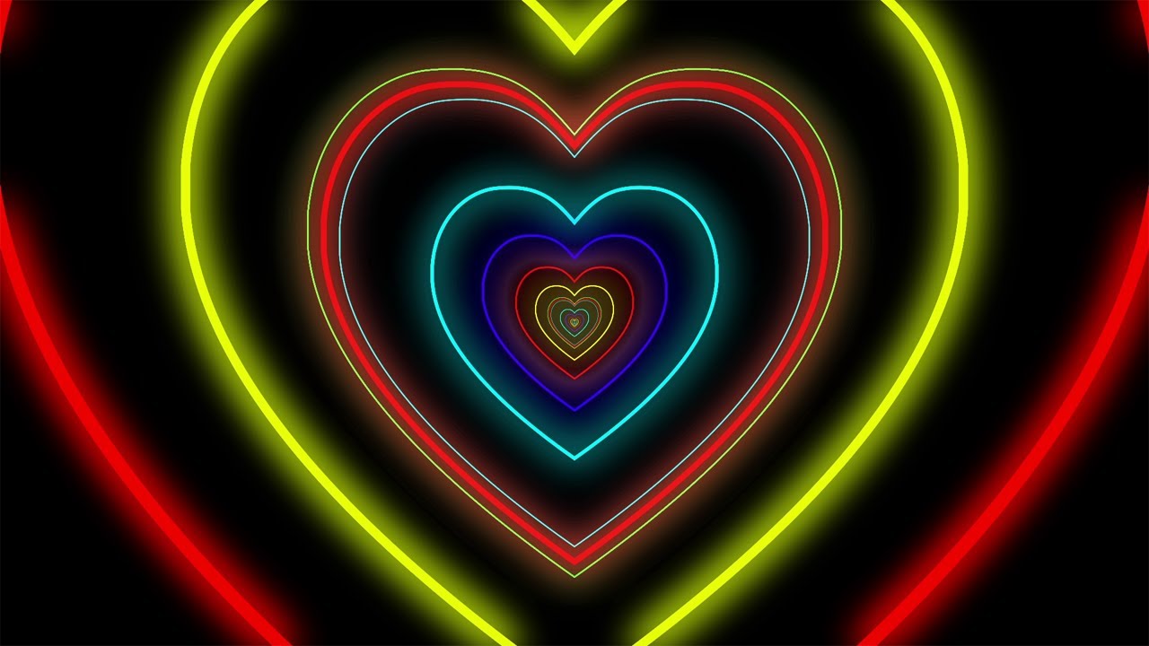 Blue & Purple heart background animated video ǁ heart wallpaper ǁ neon ...