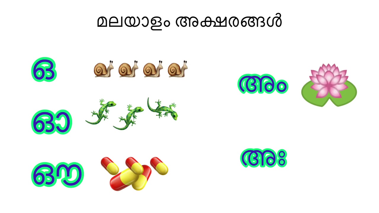 മലയാളം : ഒ / ഓ / ഔ : Malayalam alphabets | Learn Malayalam - YouTube