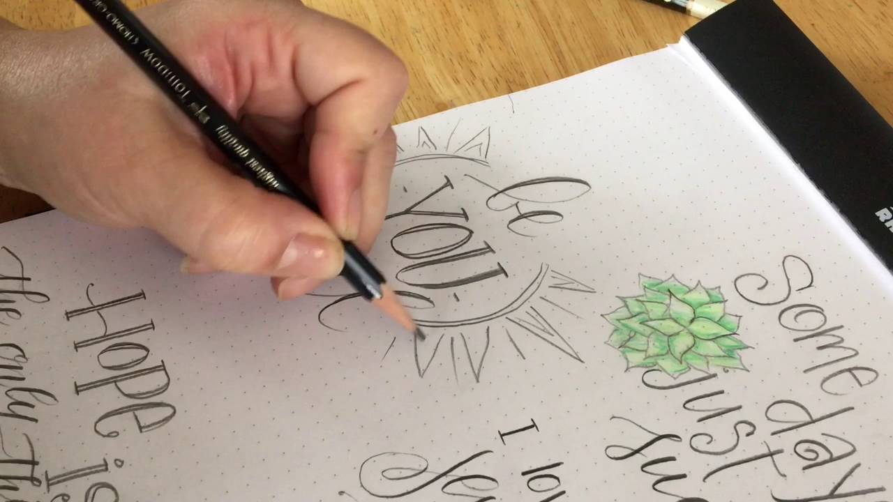 Adding Simple Doodles to Lettering - YouTube