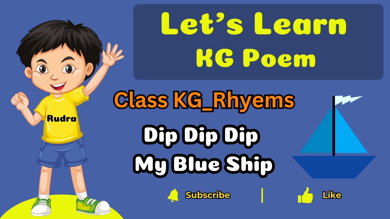 Dip Dip Dip My Blue Ship Rhyme || English Rhymes For Children || Kids ...