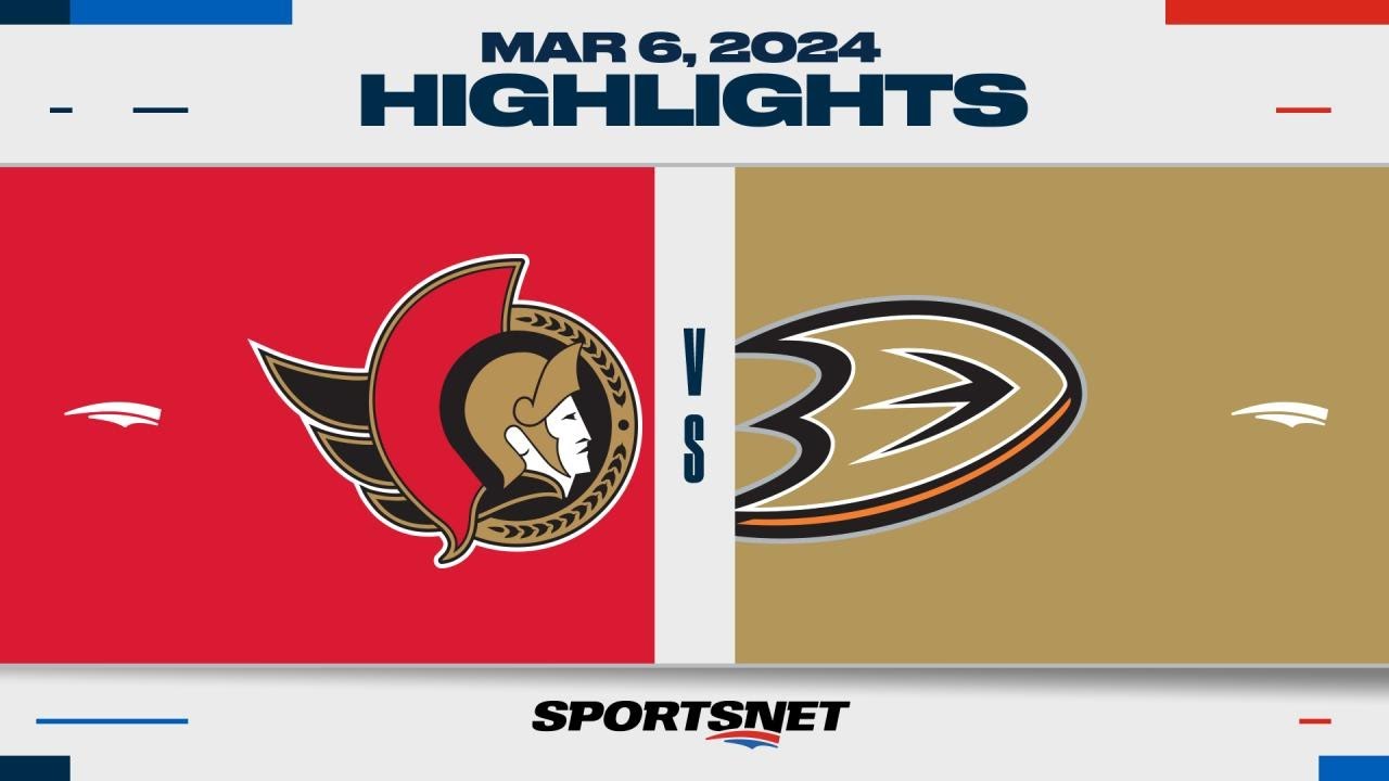 NHL Highlights | Senators vs. Ducks - March 6, 2024 - YouTube