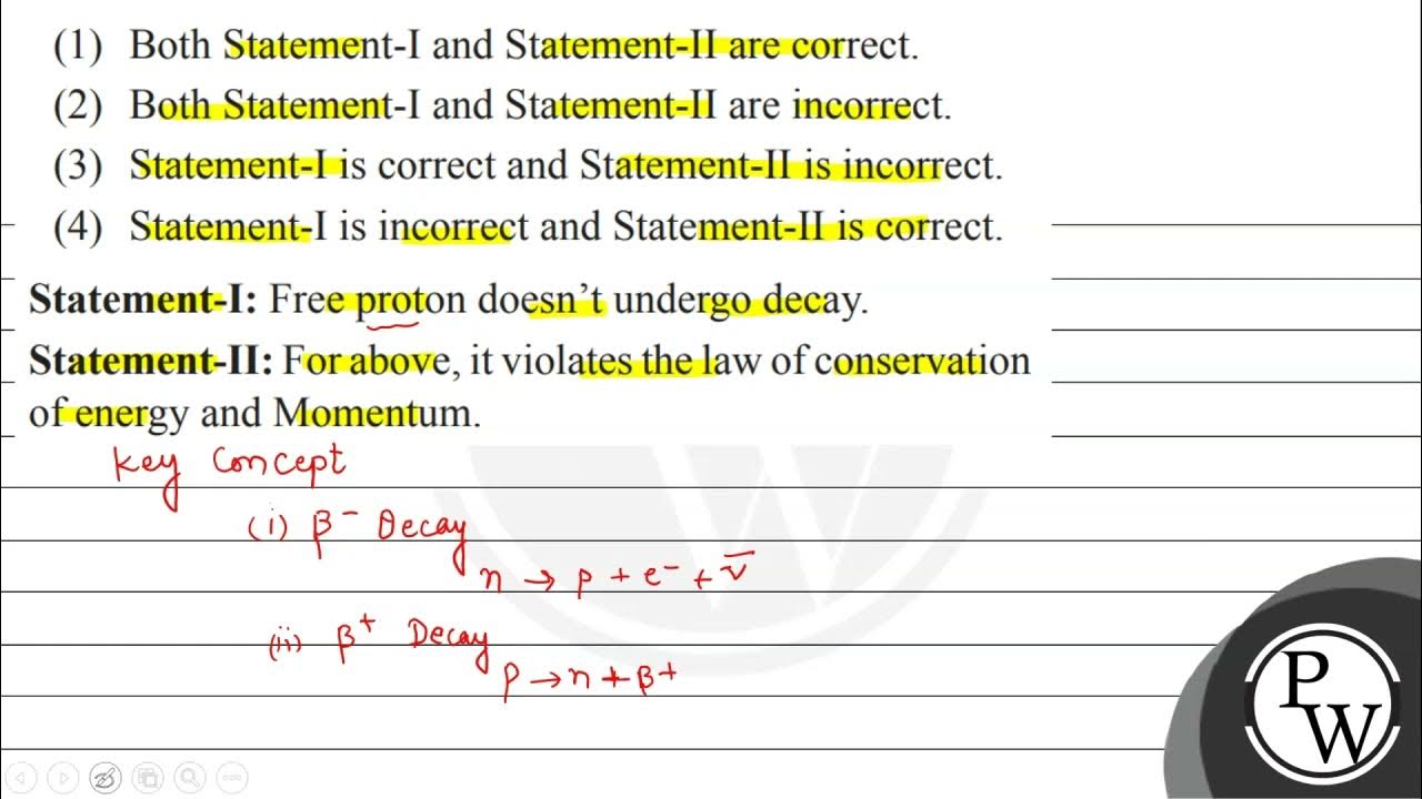 (1) Both Statement-I and Statement-II are correct. (2) Both Statement-I and Statement-II are inc ...