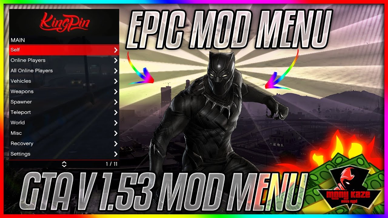 Gta V mod menu - KINGPIN - 1.53 - Undetected - 21/06/2021 - YouTube