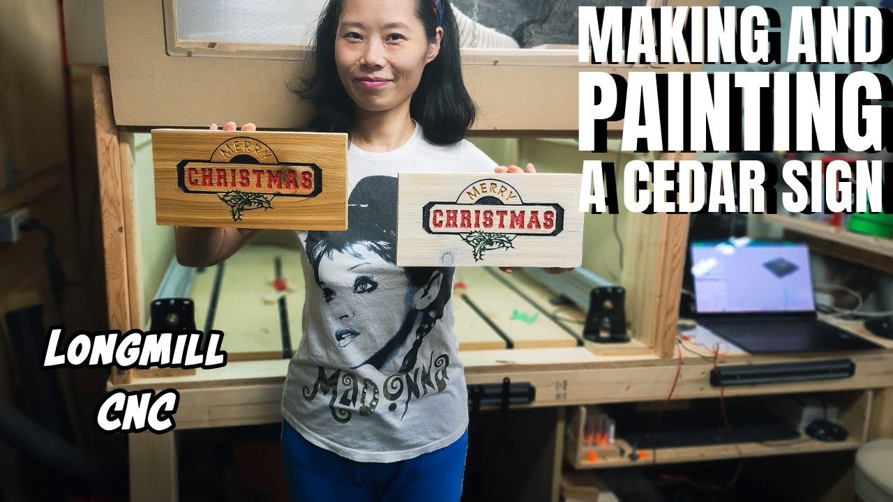 How to make and paint a Christmas sign in cedar on the Longmill MK2 CNC ...