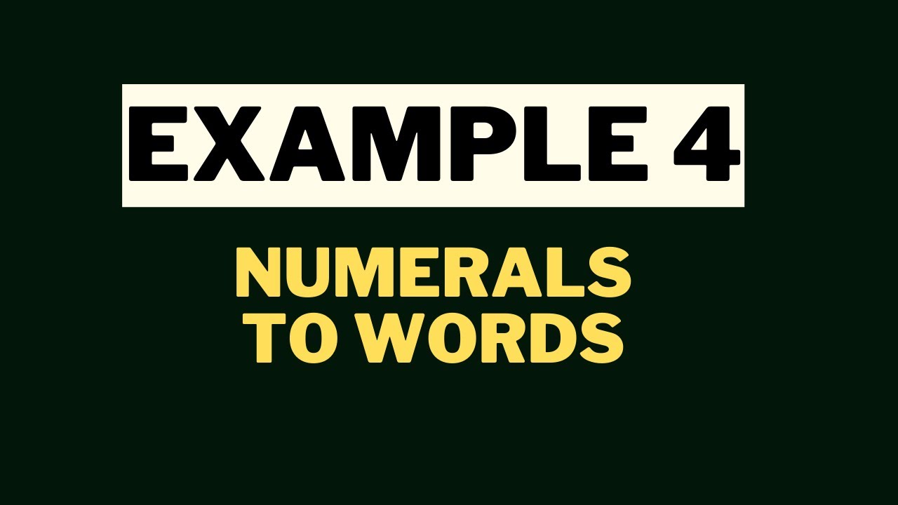 Form 1 - Numbers Example 4 - Numerals to Words - YouTube