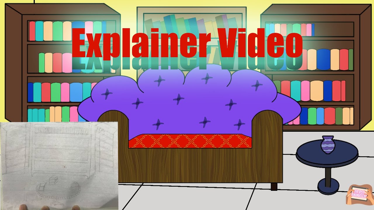 How to draw a bookshelf with books | Explainer video | Da Bst Animator ...