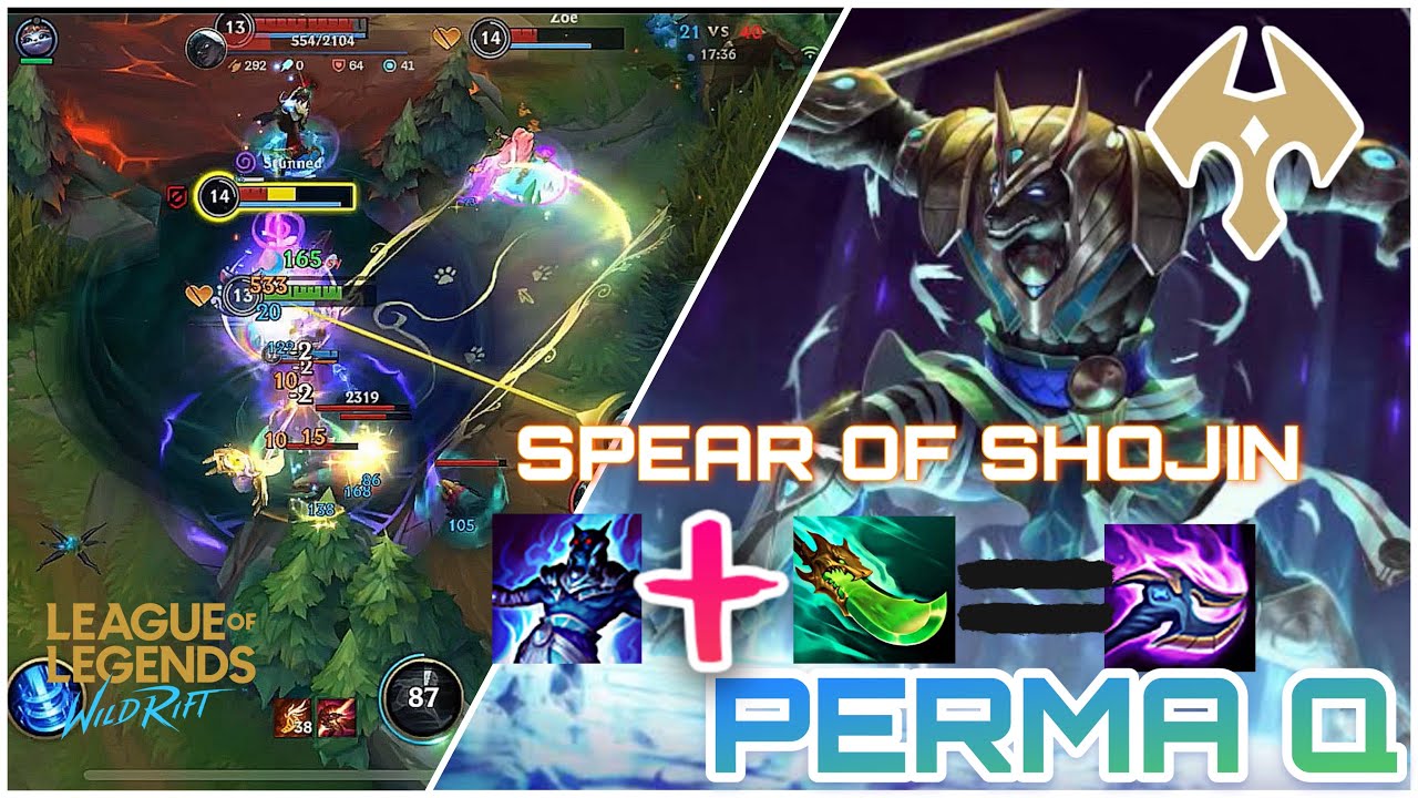 Wildrift abusing Spear of Shojin build on Nasus equals PERMA Q!!! - YouTube