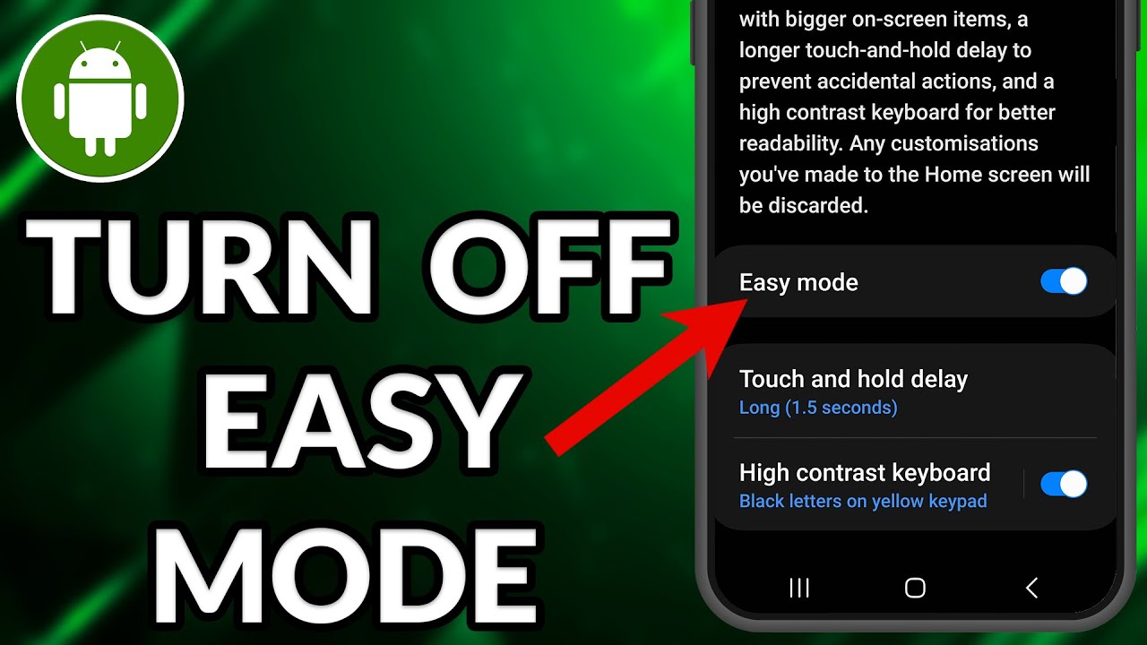 How To Turn Off Easy Mode On Samsung - YouTube