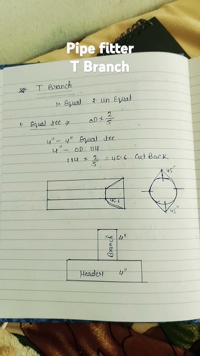pipe fitter T branch Equal theory and formula #pipeline #reels #therian - YouTube