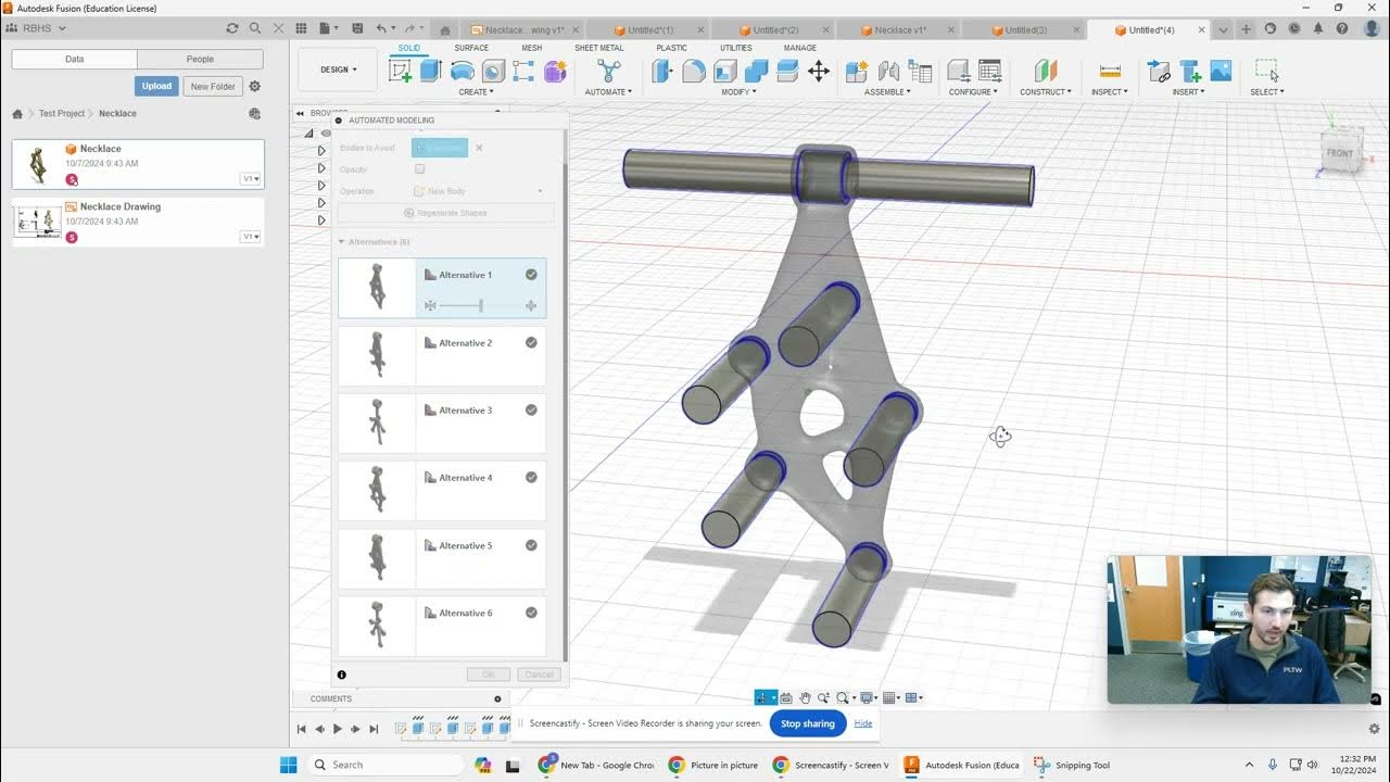 Automated Modeling on Fusion 360 (Necklace) - YouTube