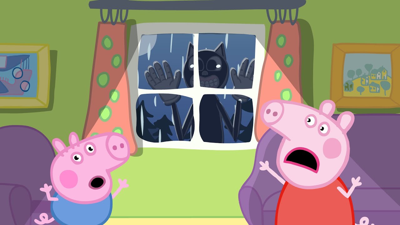 Last Night For Peppa Pig Family – Meeting with Cartoon Cat - YouTube