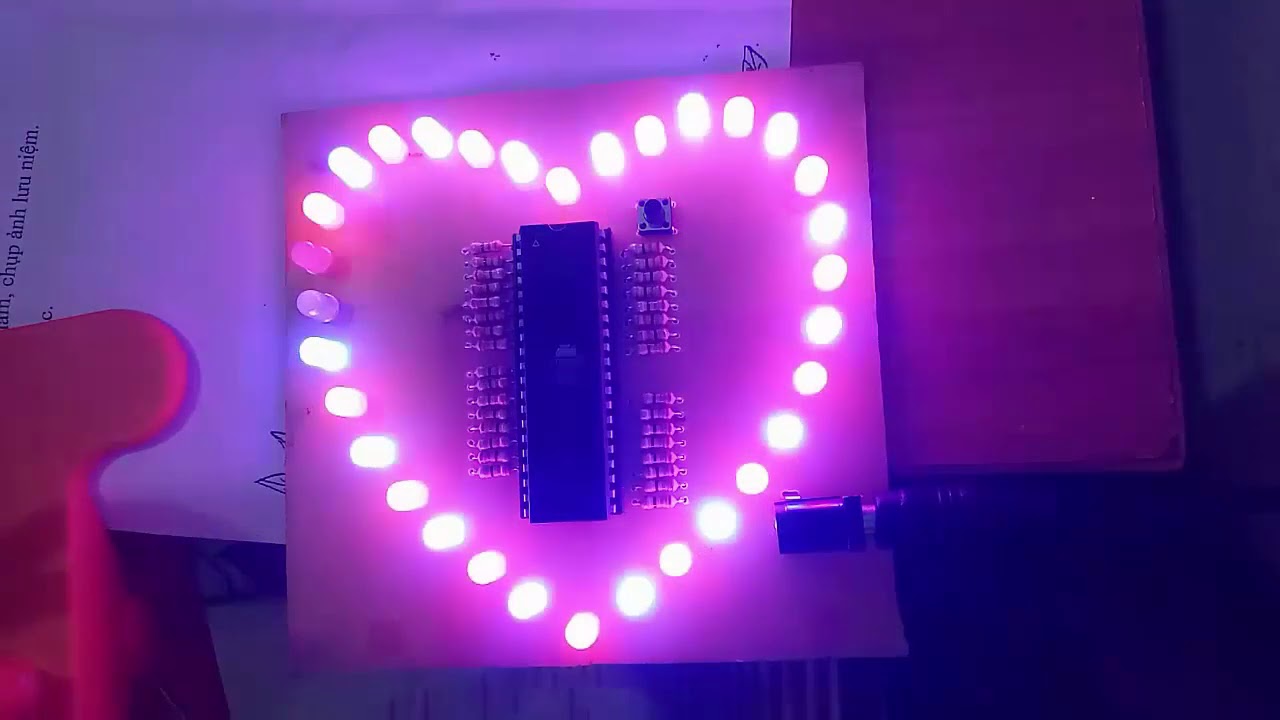 KD0001 - Mạch led trái tim Version 1 Đơn giản, dễ làm - gianghm.com ...
