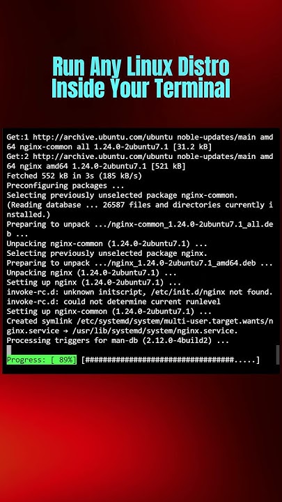 Run Any #Linux Distro Inside Your Terminal #commandline #linuxcommands - YouTube